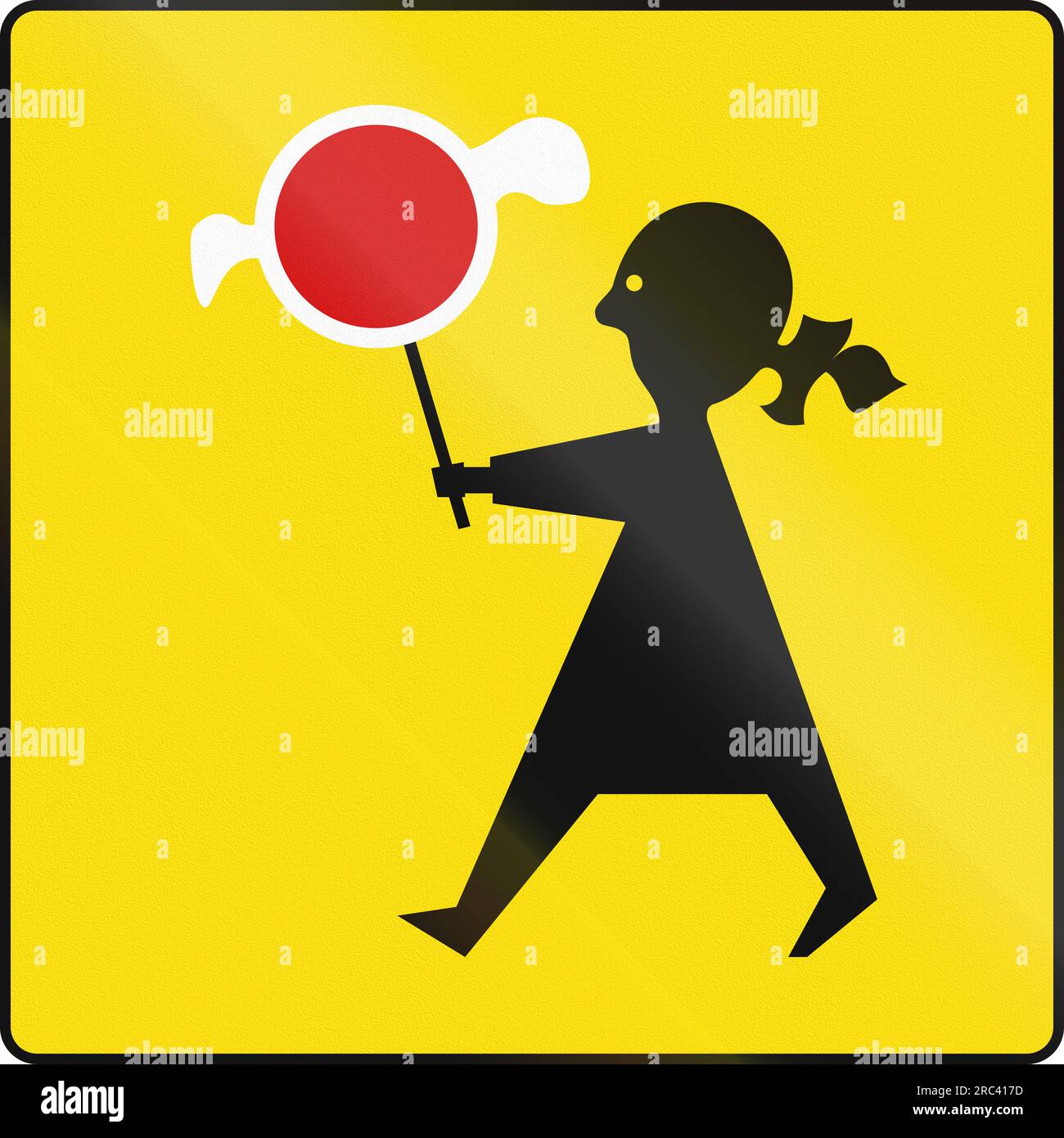 Polish road sign: Crossing guard Stock Photo - Alamy