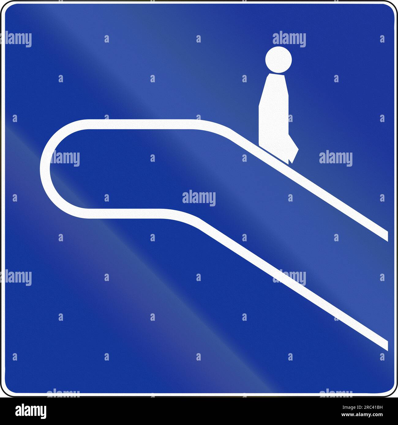 Polish traffic sign: Escalator downwards Stock Photo - Alamy