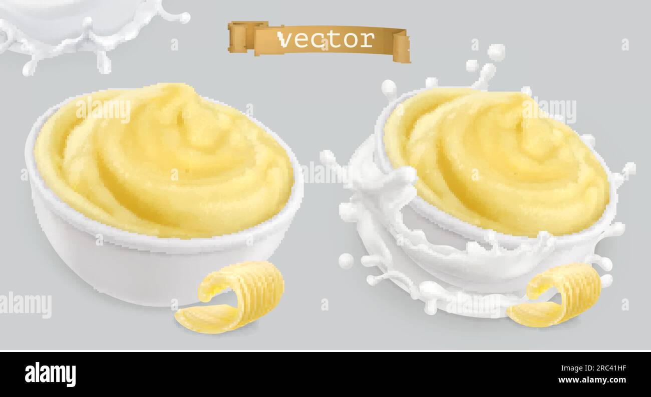 Mashed potato food label Stock Vector Images - Alamy