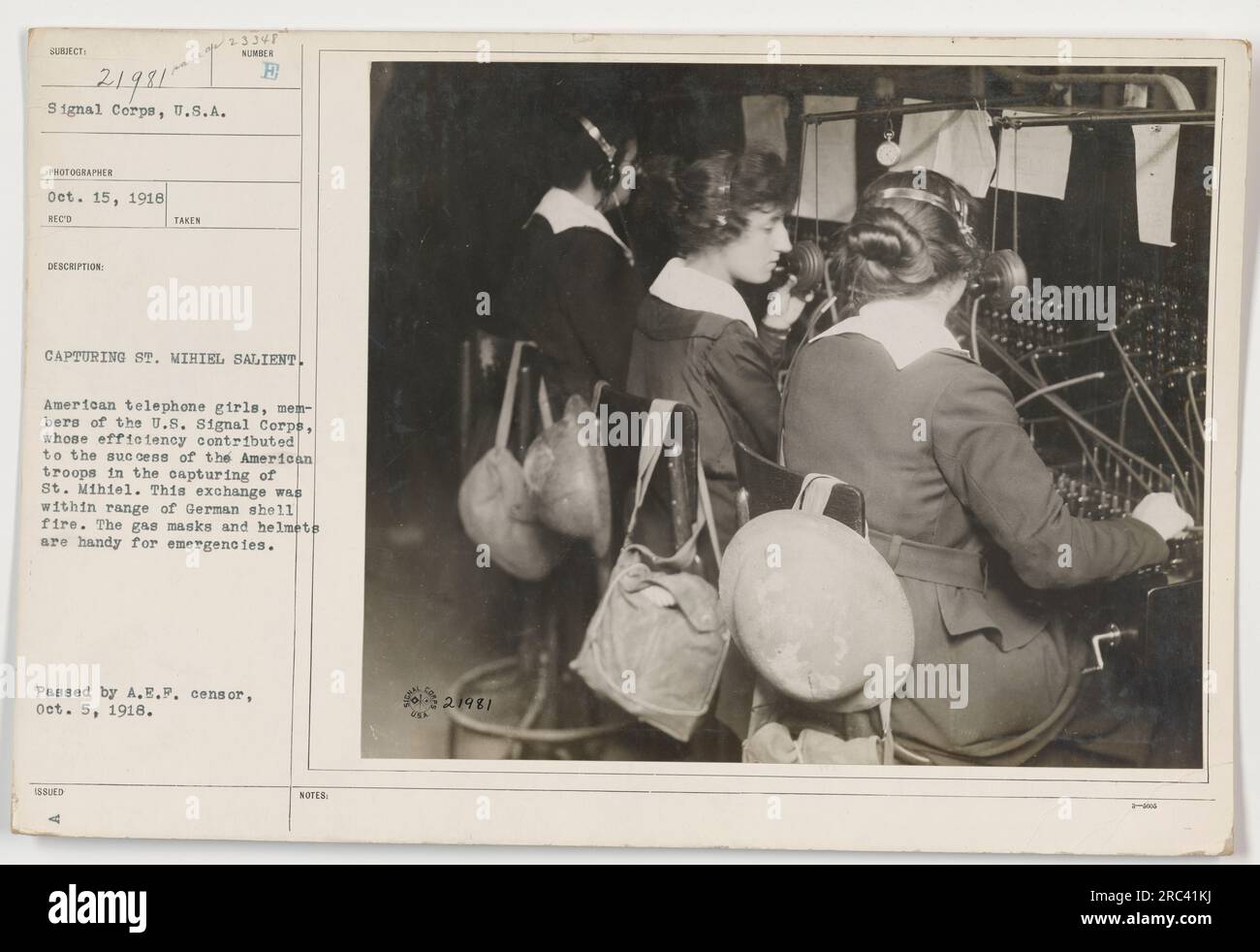 American telephone girls, members of the U.S. Signal Corps, played a ...