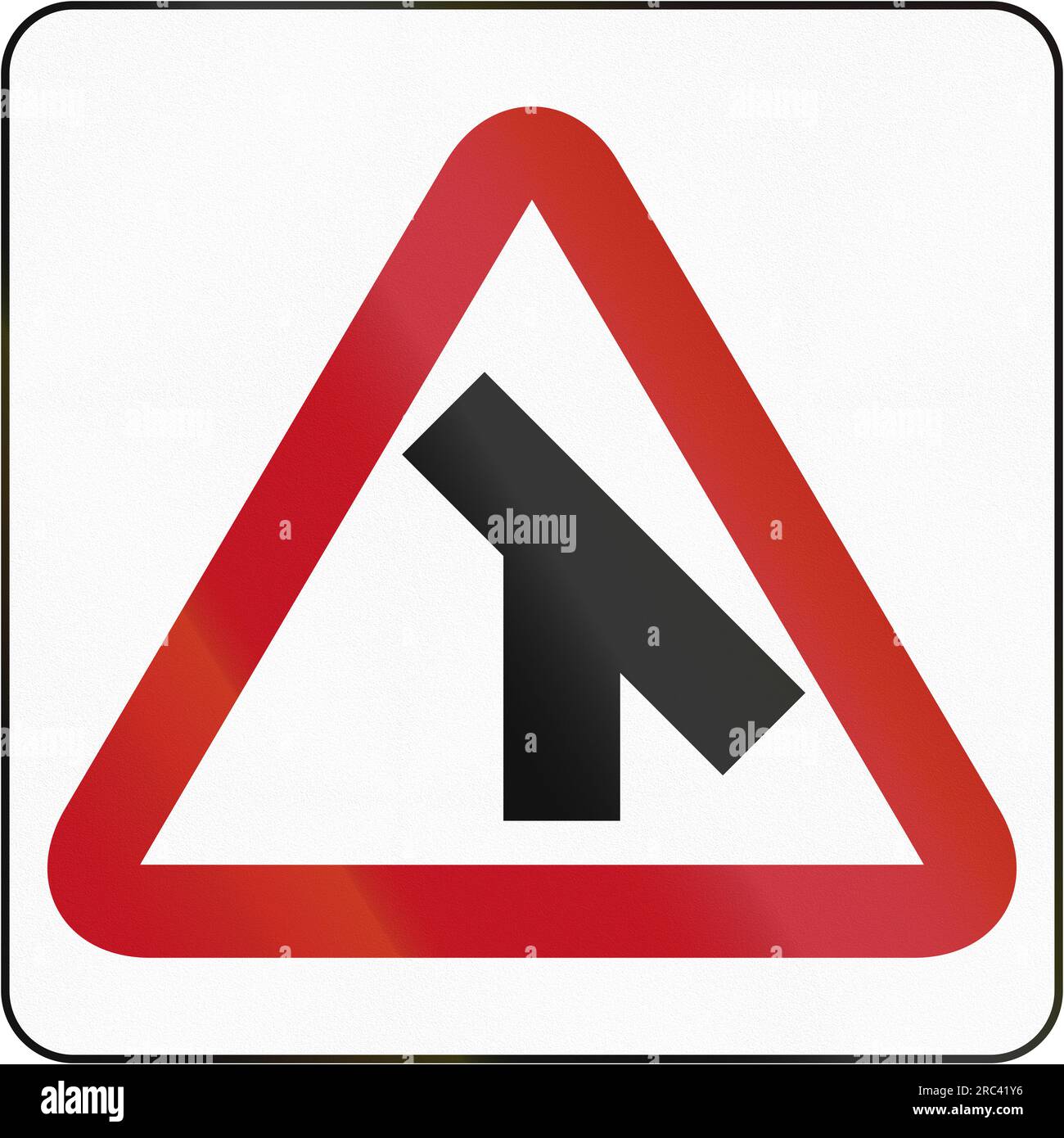 Bruneian danger warning sign: 45 degree intersection Stock Photo - Alamy