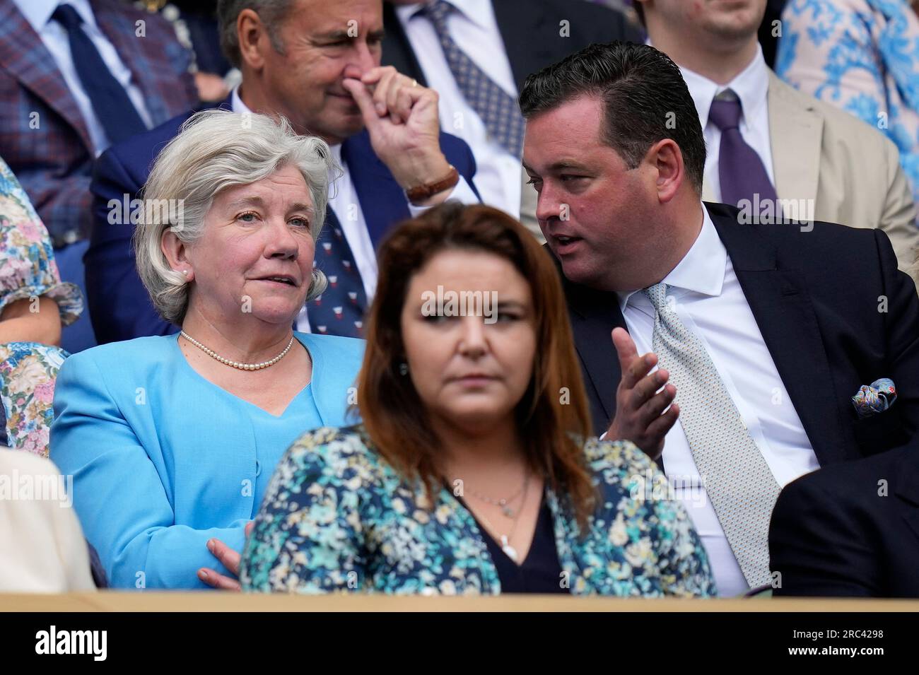 Sarah Clarke, Lady Usher of the Black Rod, sits in the Royal Box on ...