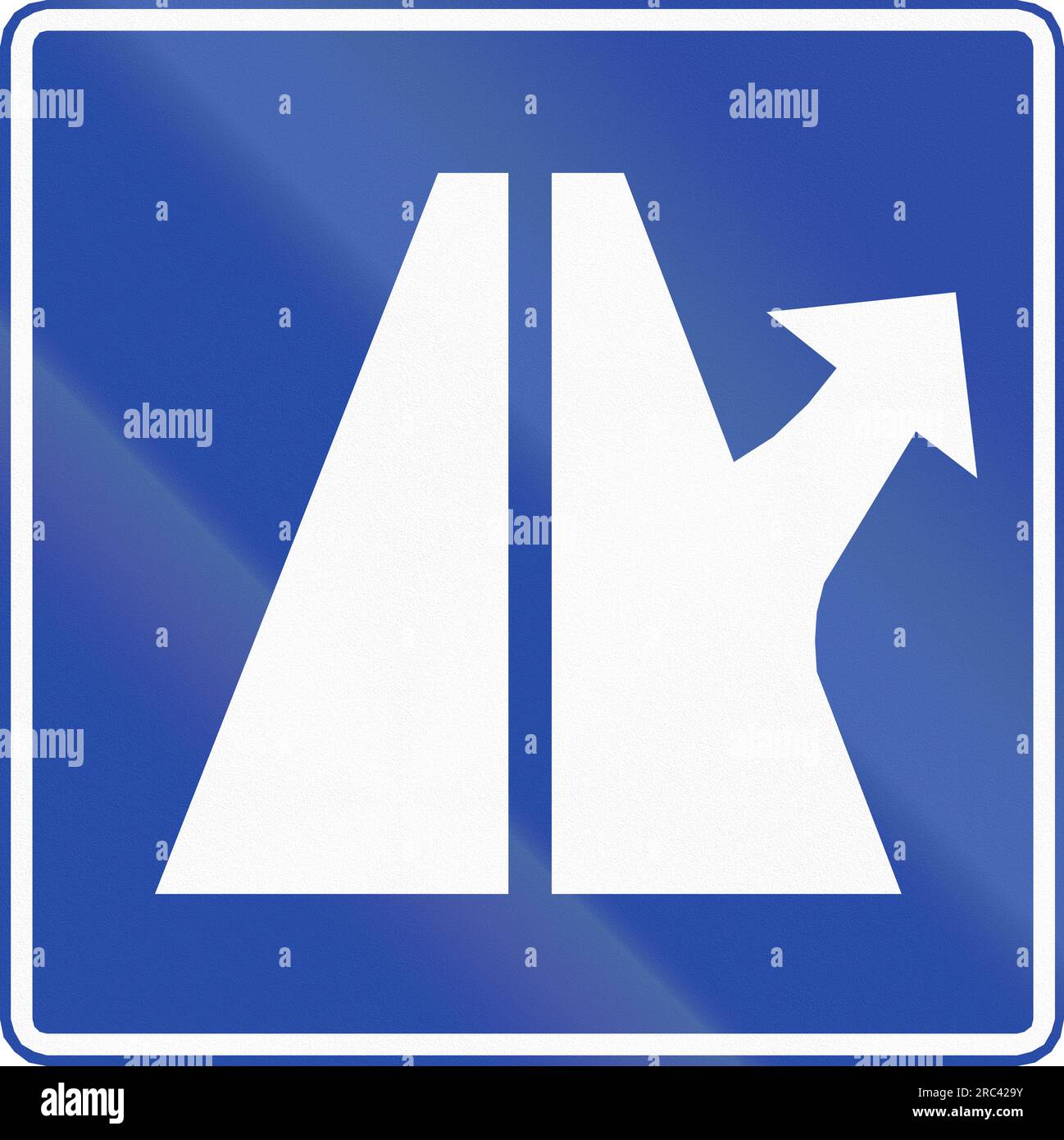 Chilean traffic sign: Motorway exit Stock Photo - Alamy
