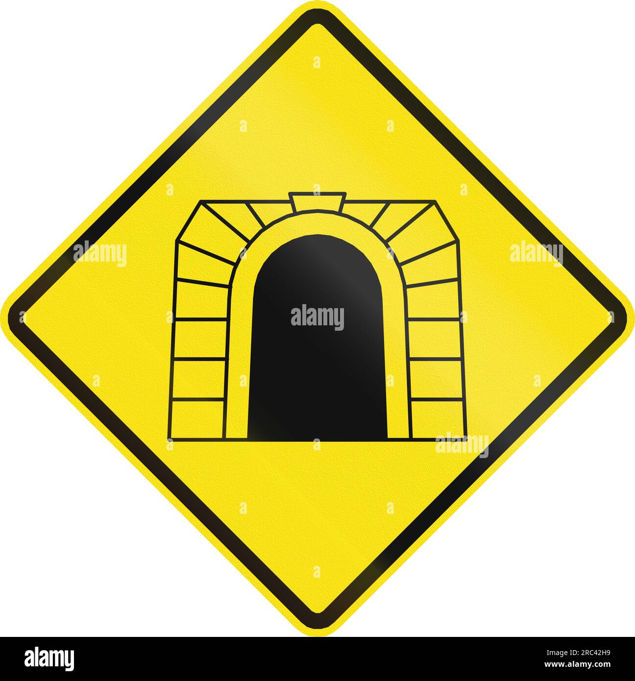 Warning road sign in Chile: Tunnel ahead Stock Photo - Alamy