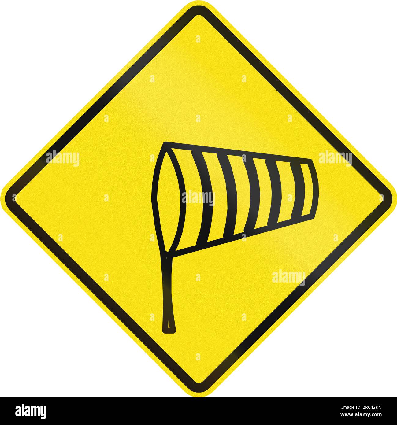 Warning road sign in Chile: Crosswinds Stock Photo - Alamy