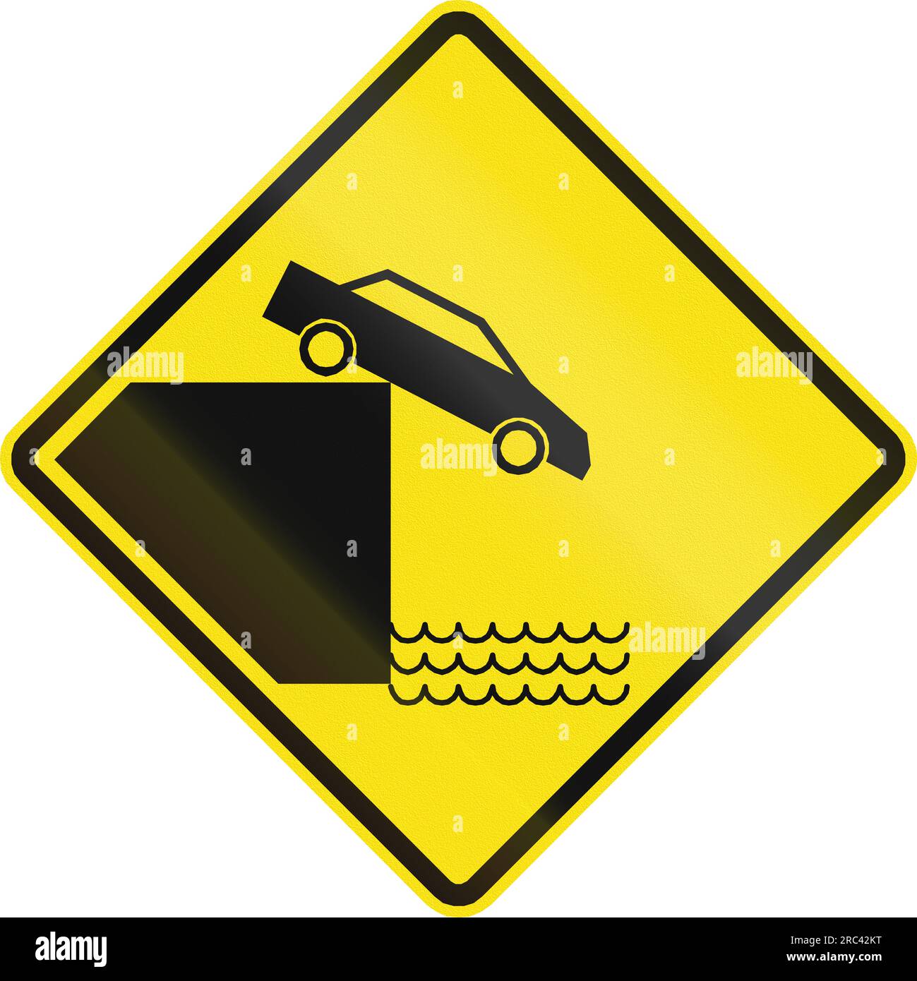 Warning road sign in Chile: Quayside Stock Photo - Alamy