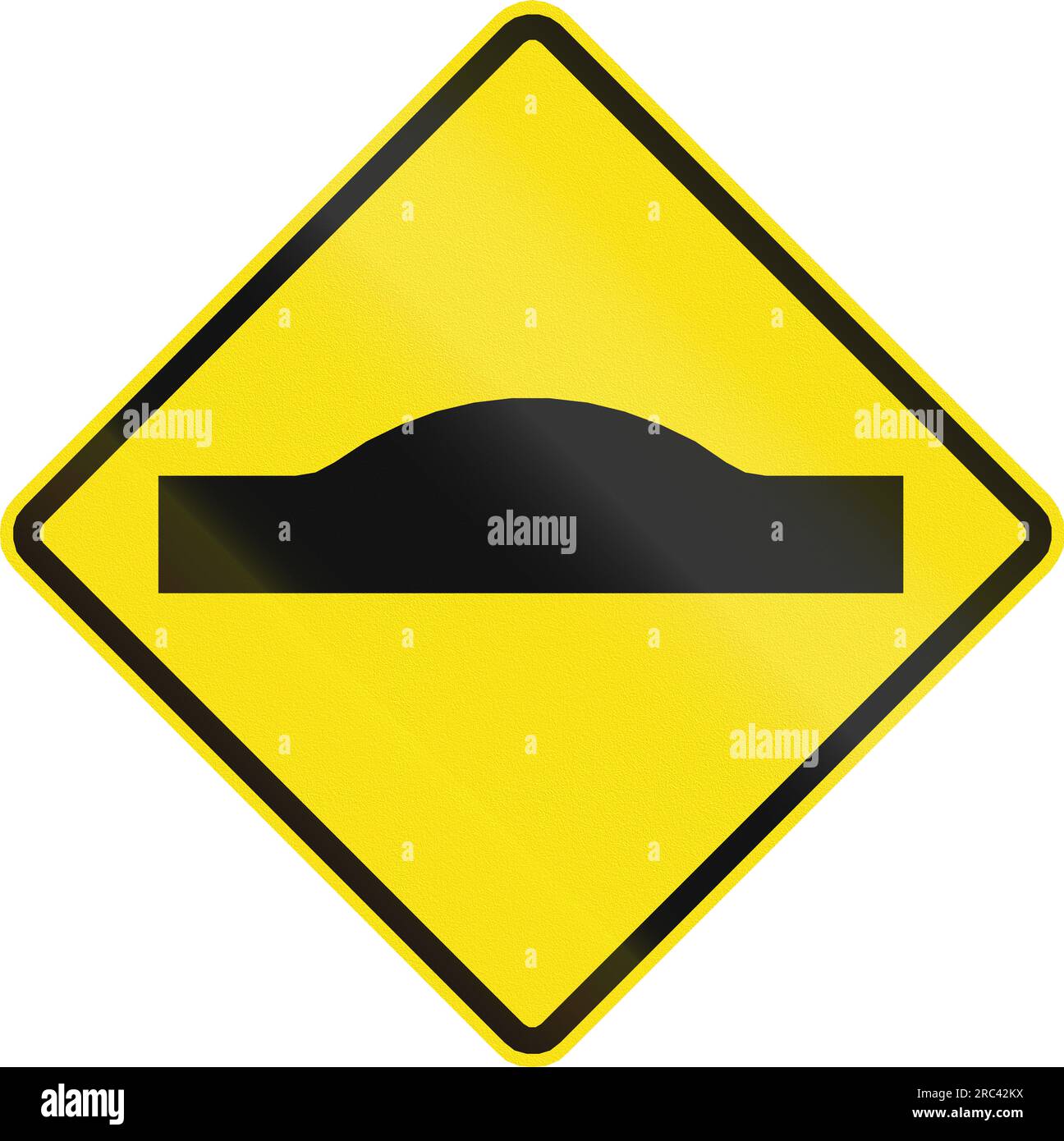 Warning road sign in Chile: Road bump Stock Photo - Alamy