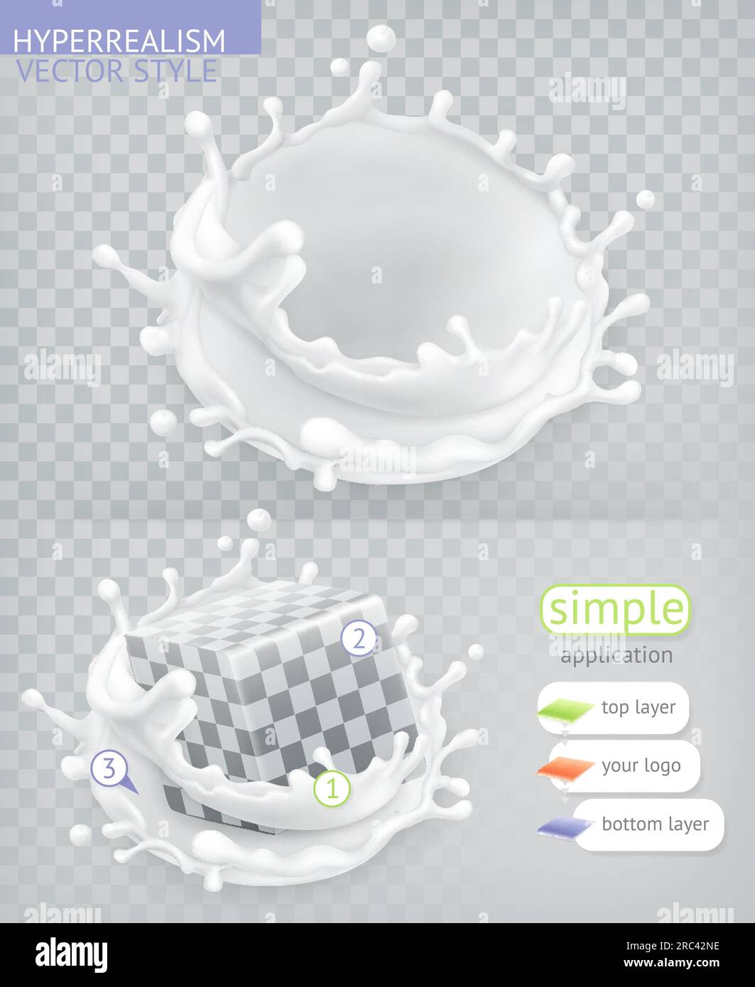Milk splash simple Stock Vector Images - Alamy