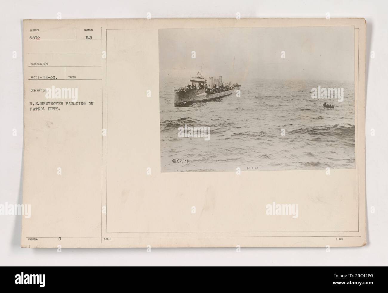 USS Paulding (DD-22), a U.S. destroyer, is pictured on patrol duty at ...