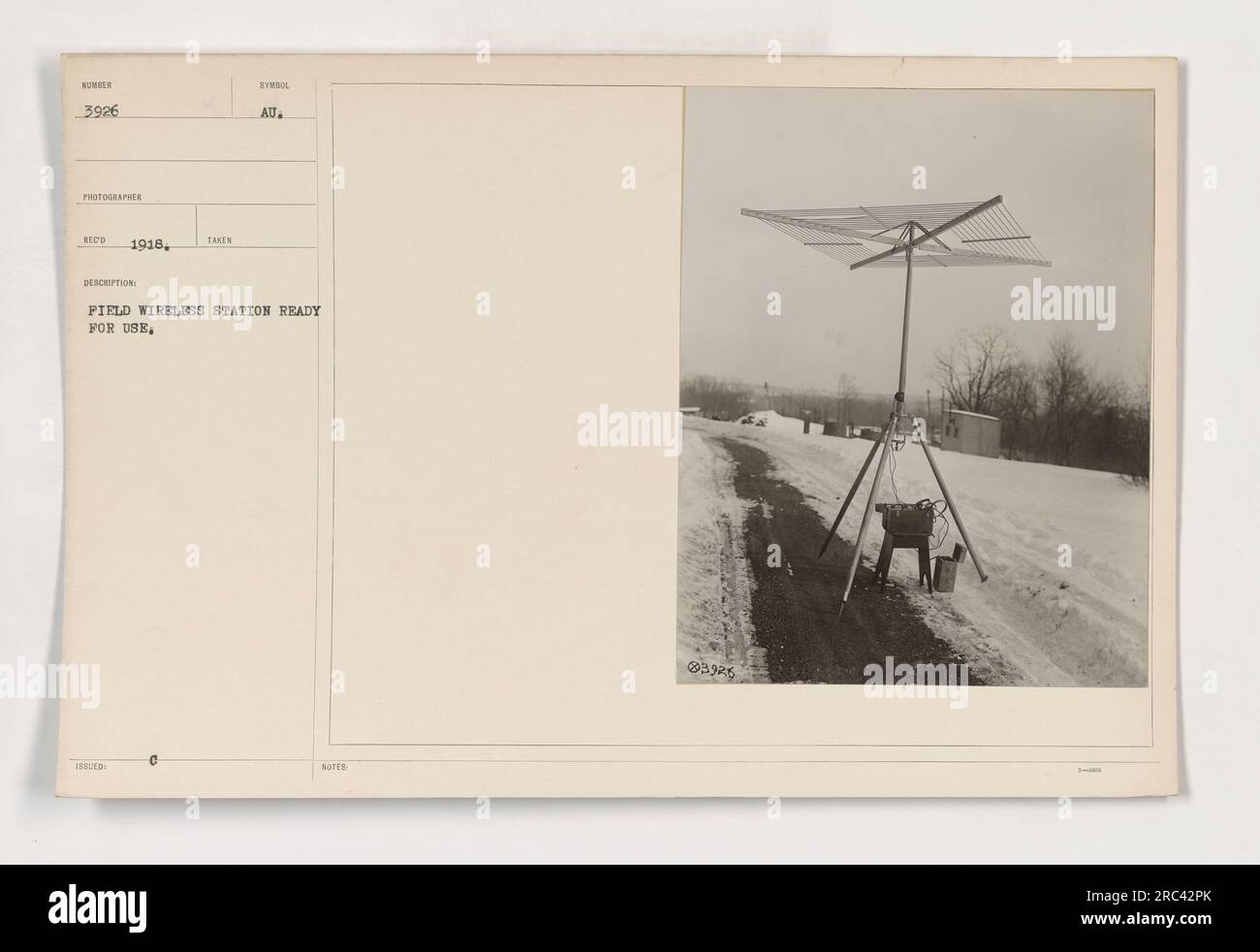 A field wireless station is shown and ready for use during World War ...