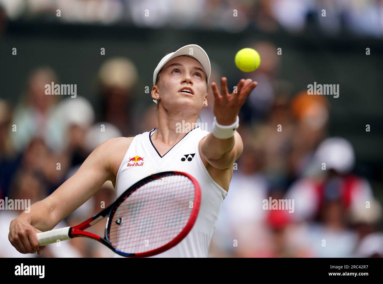 Elena Rybakina in action against Ons Jabeur during their ladies ...