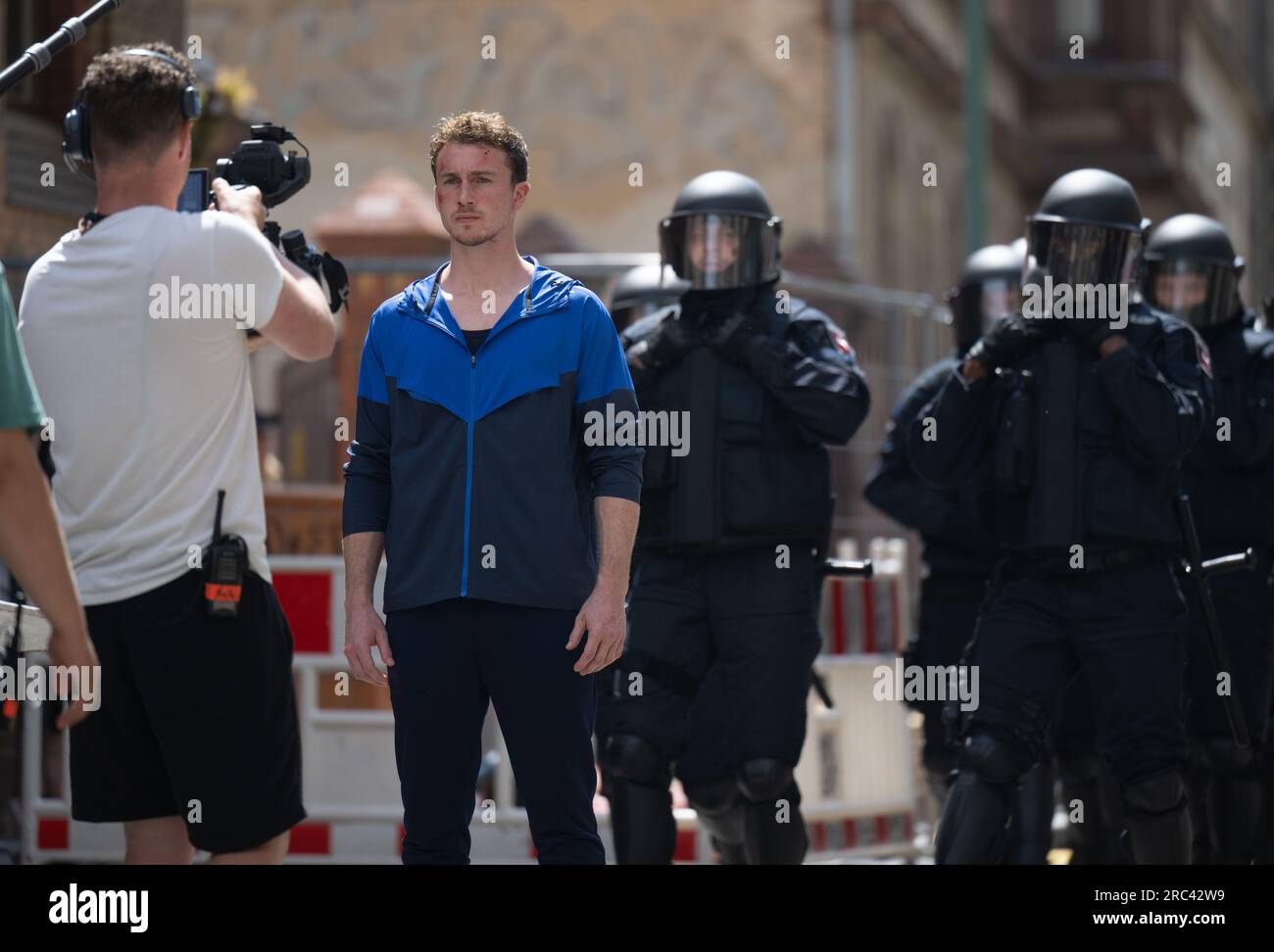12 July 2023, Saxony-Anhalt, Halle (Saale): German actor Justus ...