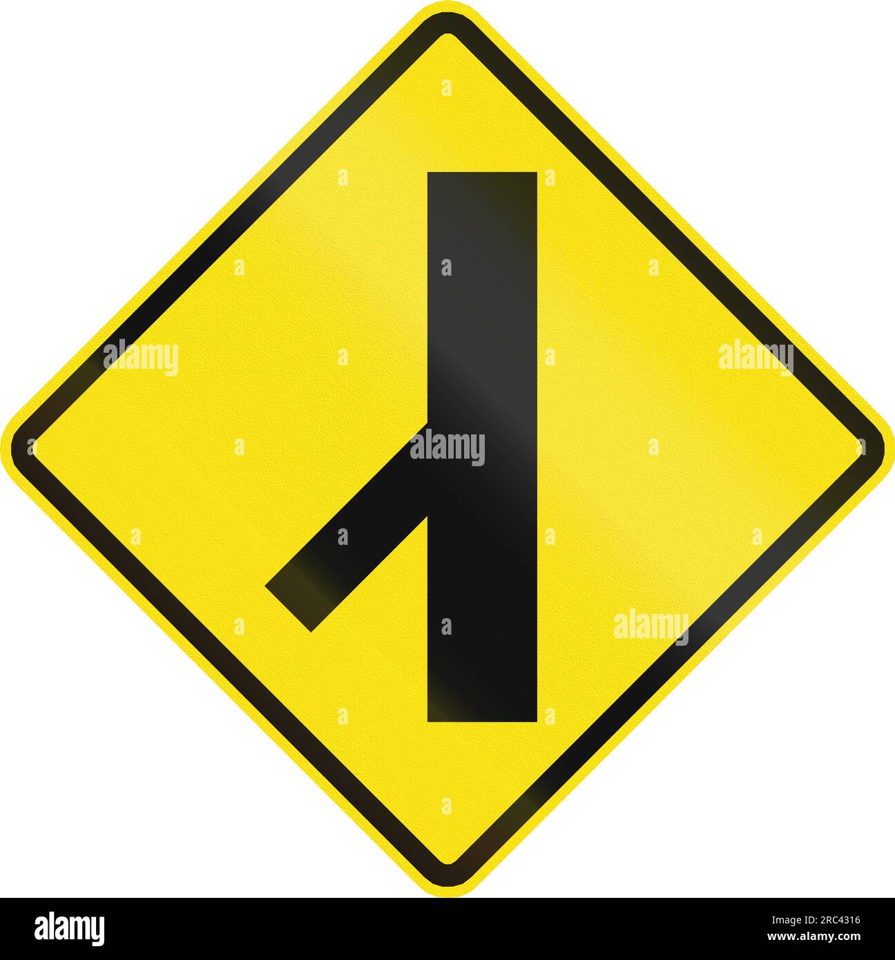 Chilean road warning sign: 45 degree Intersection ahead Stock Photo - Alamy