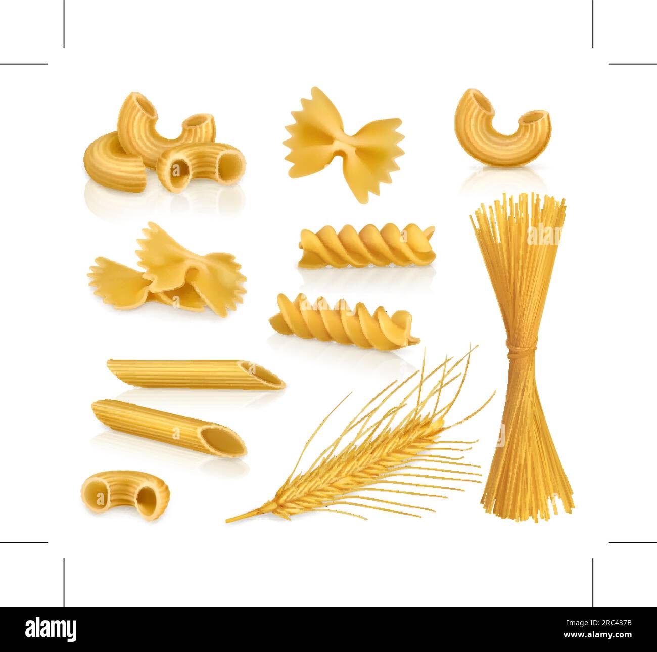 Fusilli pasta vector illustration isolated Stock Vector Images - Alamy