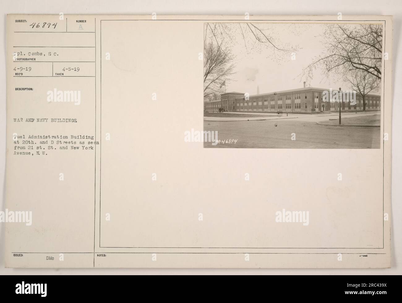 The photograph shows the Fuel Administration Building located at 20th ...