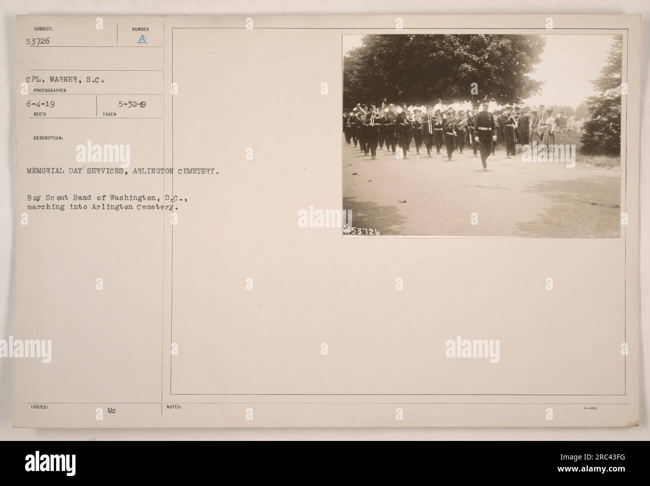 Boy Scout Band from Washington, D.C., participating in Memorial Day services at Arlington ...