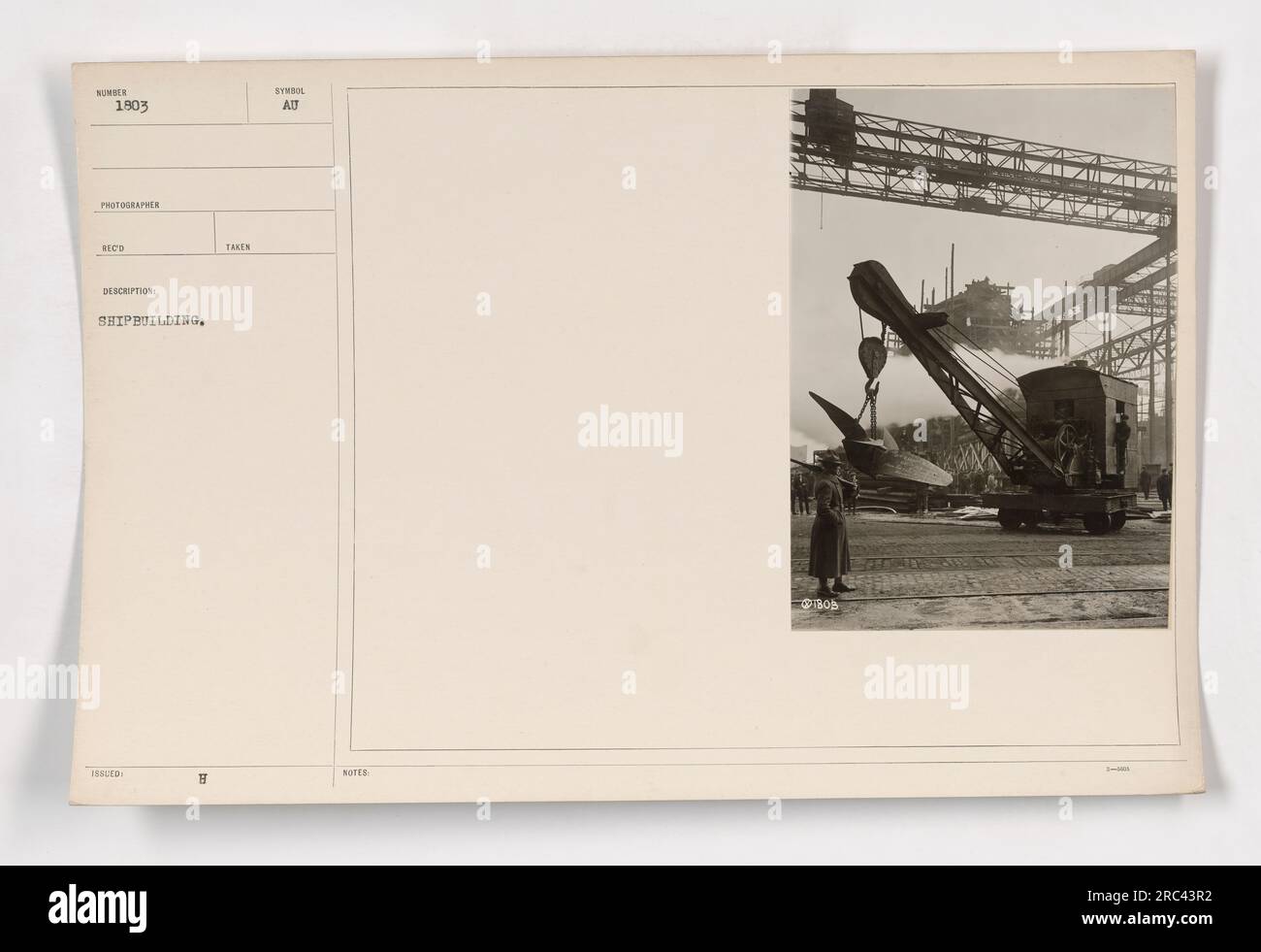 A photograph captured during World War One showcases shipbuilding ...