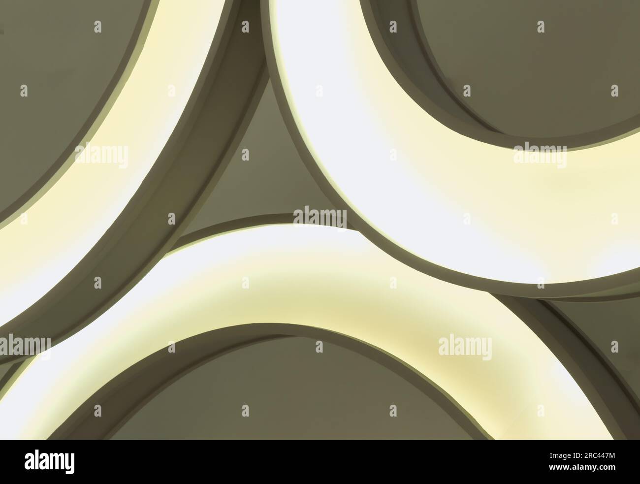 The interior modern round lamp fixtures when looking up to the ceiling ...