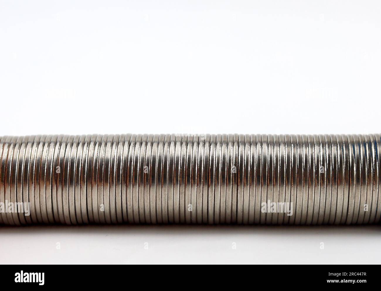 Coins stack horizontal line isolated on white background Stock Photo ...