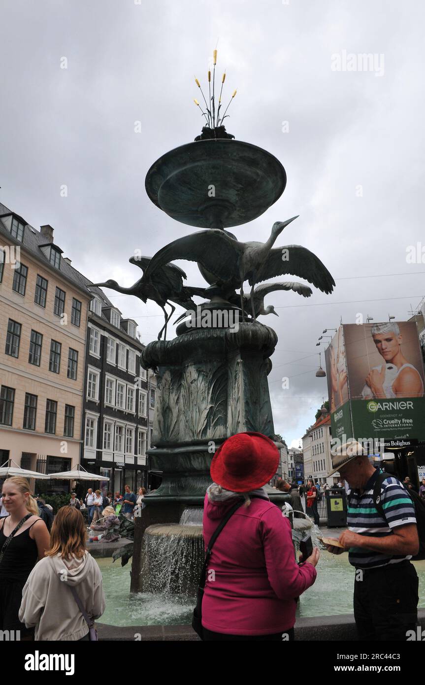 Copenhagen/Denmark/12 July 2023/Tourists enjoy rainy weather at stokes ...