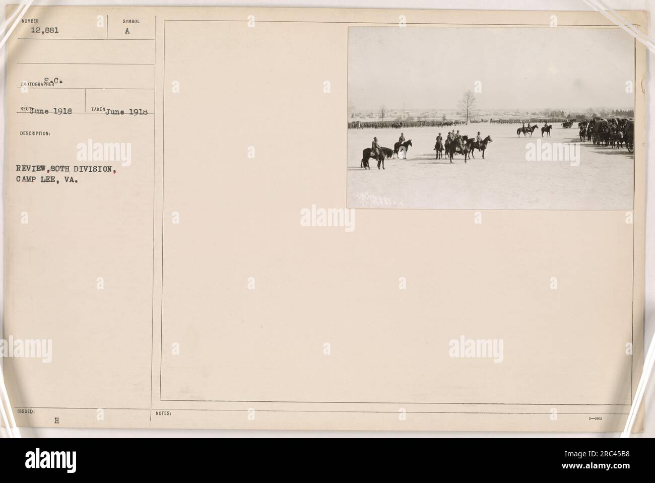 Soldiers from the 80th Division at Camp Lee, VA in June 1918. The ...