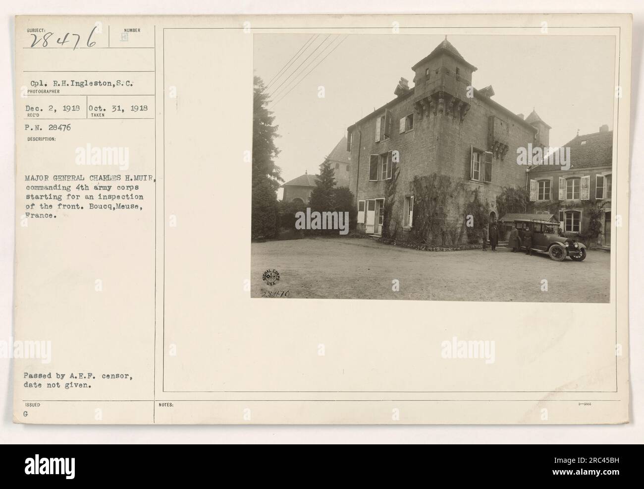 Major General Charles H. Muir, commanding 4th Army Corps, preparing to ...