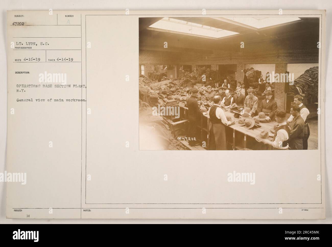 General view of the main workroom at Operations Base Section Plant in ...