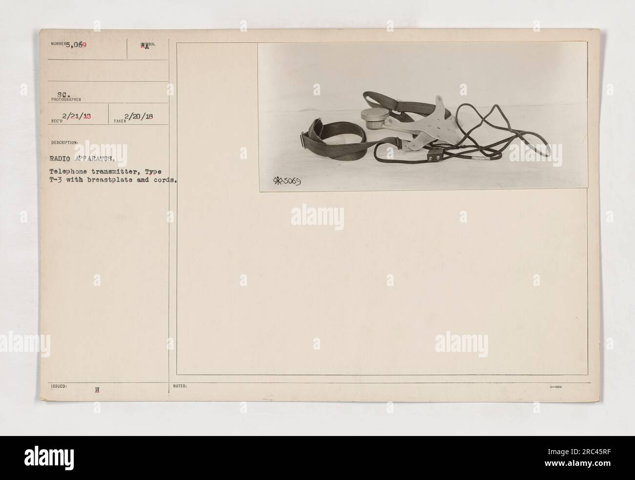 A soldier operates a radio apparatus during World War One. The image ...