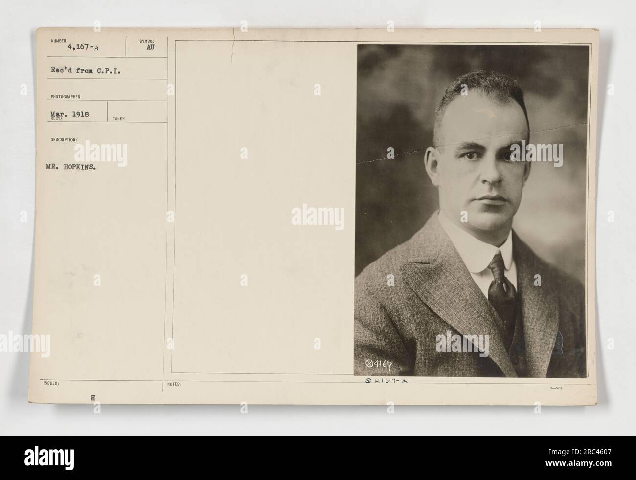 An American soldier, identified as Mr. Hopkins, posing for a photograph ...