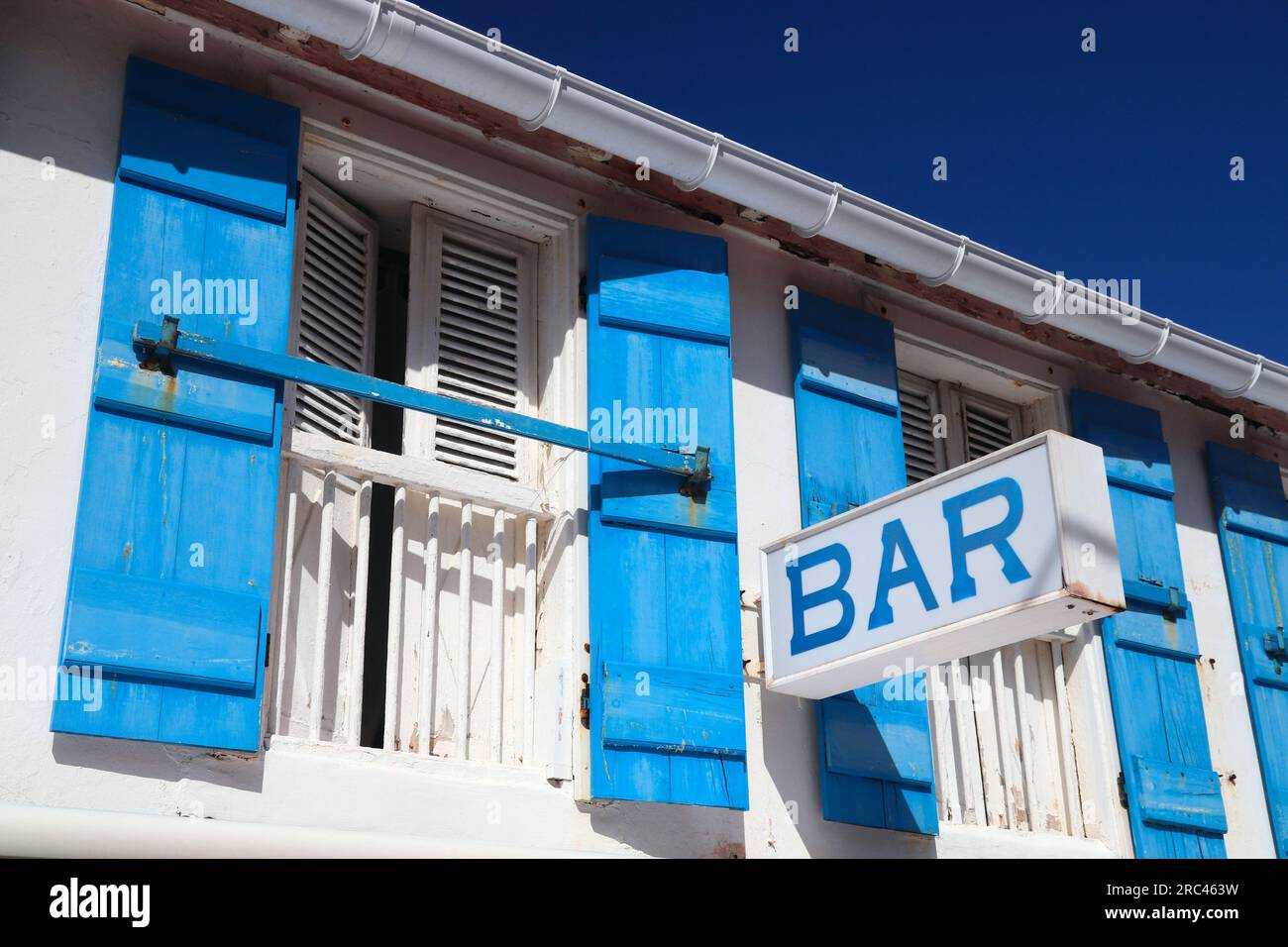 Bar sign - generic cafe bar in Guadeloupe. Creole style colors of ...