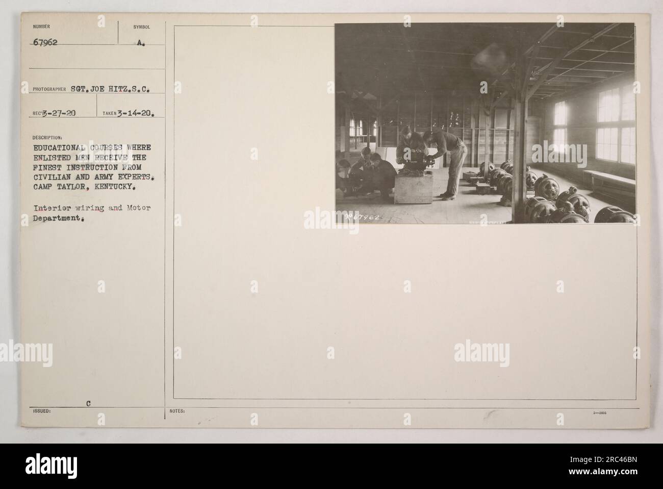 Enlisted men at Camp Taylor, KY receiving expert instruction in the ...