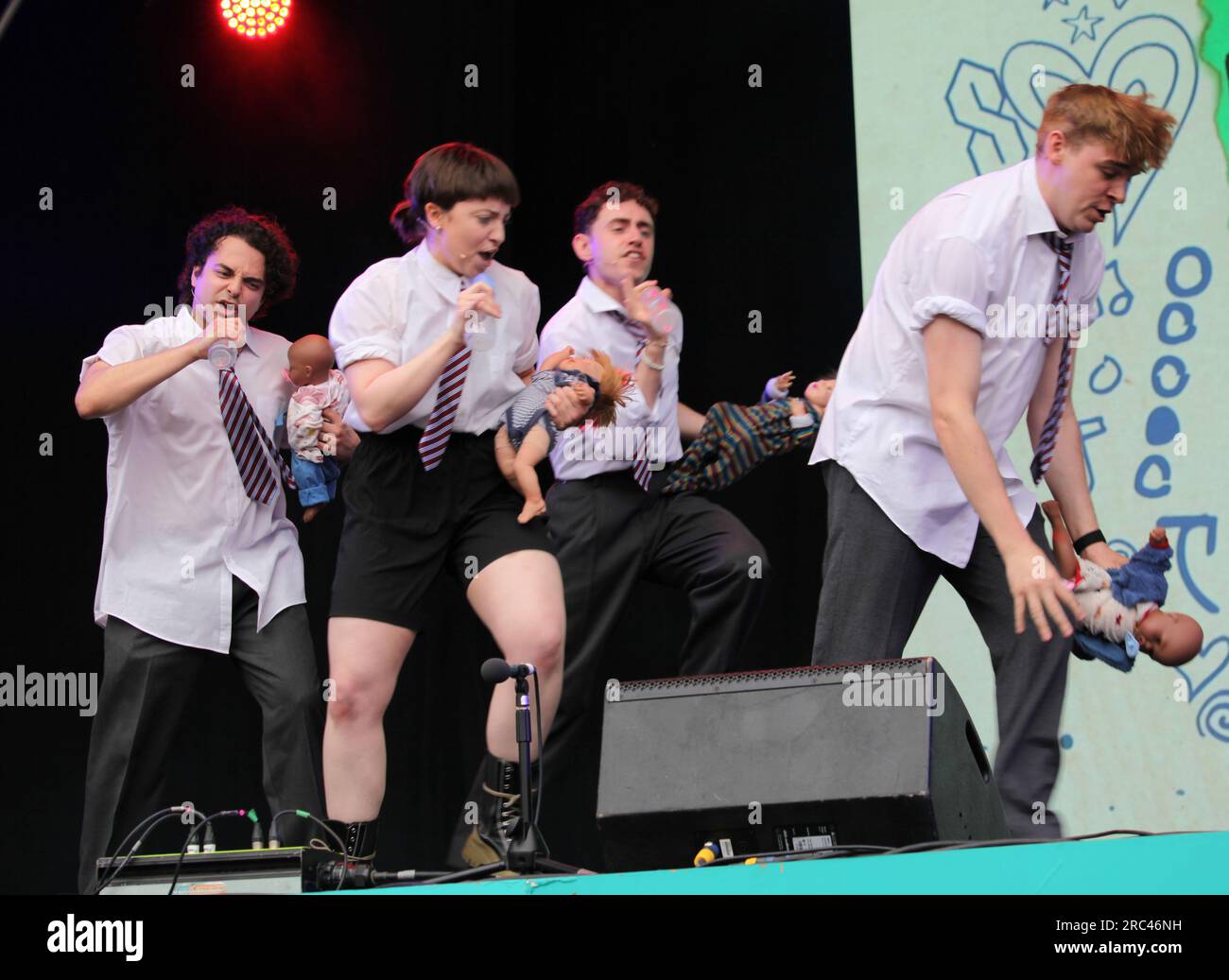 London, UK. Cast performs from the show Babies The Musical at West End ...