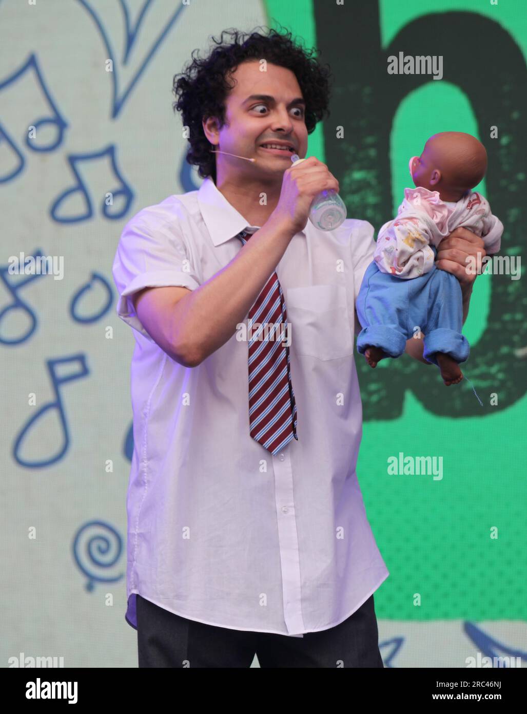 London, UK. Cast performs from the show Babies The Musical at West End ...