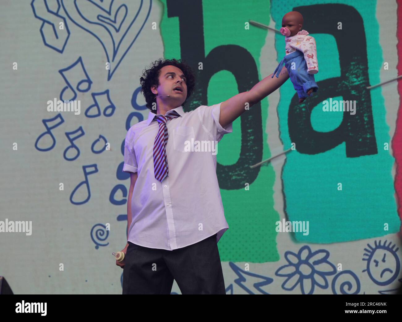 London, UK. Cast performs from the show Babies The Musical at West End ...