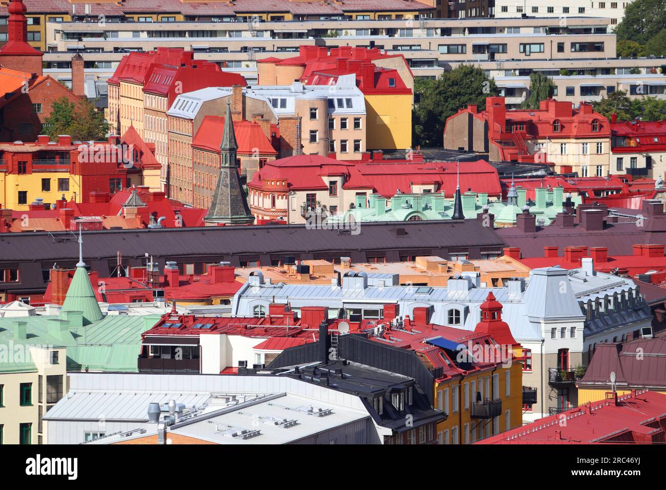 Gothenburg city, Sweden - urban cityscape with Olivedal and Masthugget ...