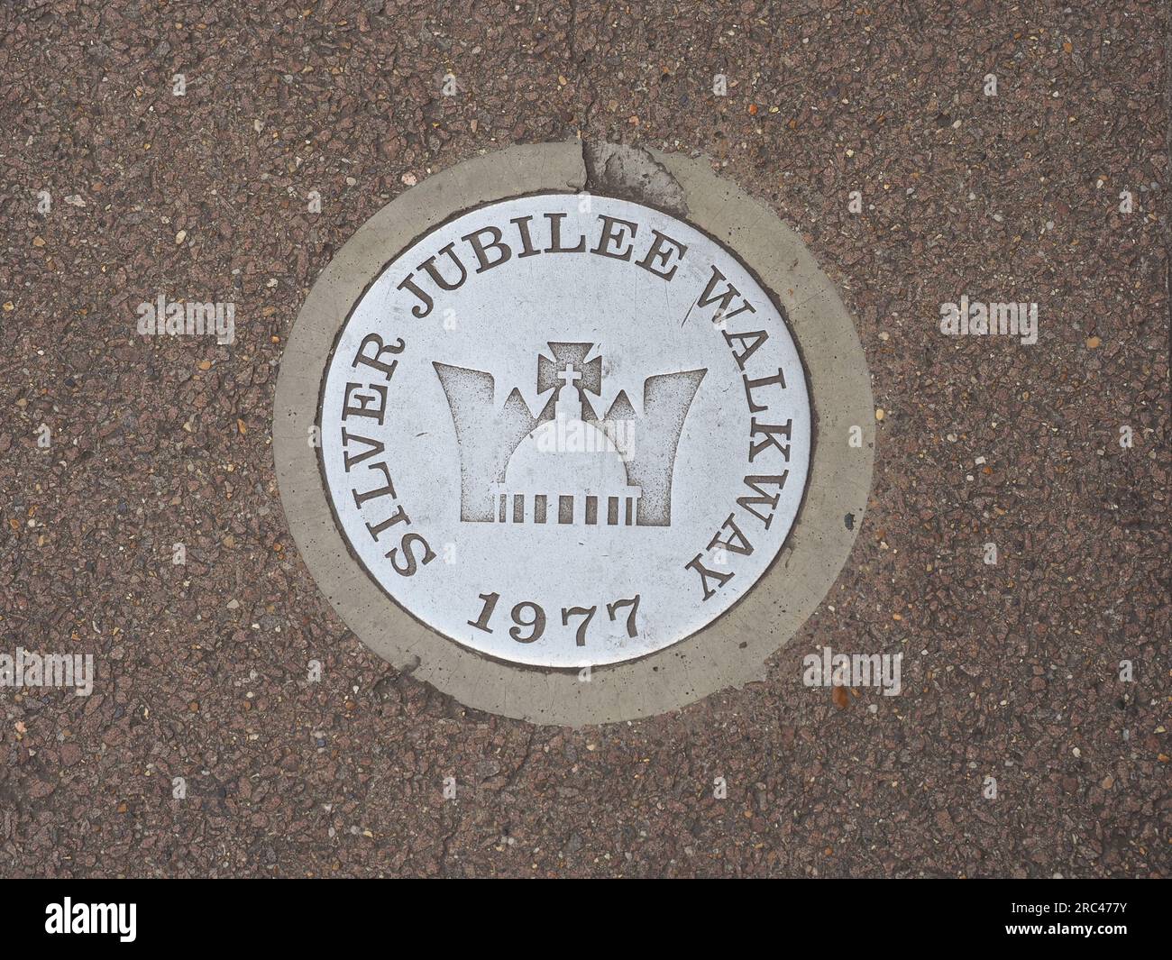 LONDON, UK - JUNE 06, 2023: Silver Jubilee Walkway sign circa 1977 ...