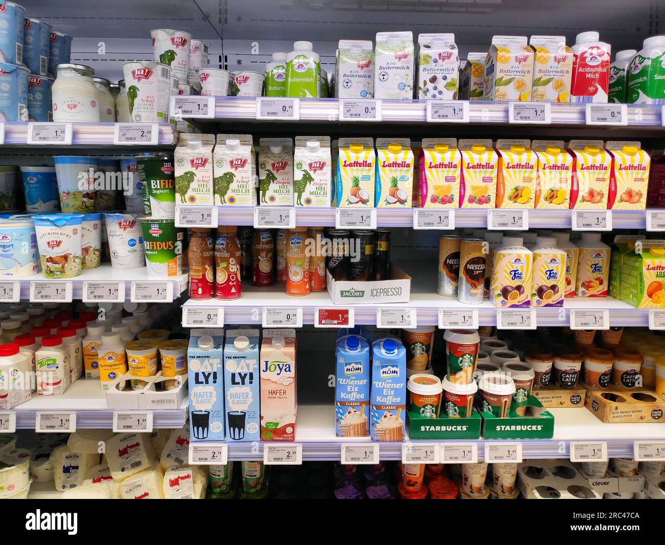 Dairy section of supermarket hi-res stock photography and images - Alamy