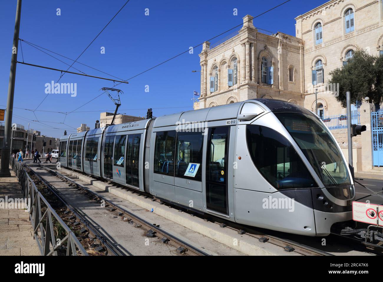 JERUSALEM, ISRAEL - OCTOBER 28, 2022: Jerusalem Light Rail public ...