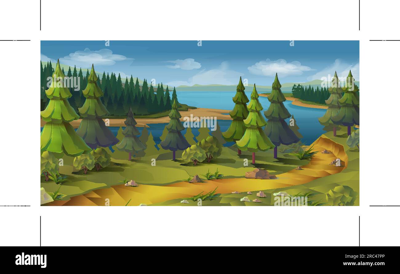 Spring hiking trail Stock Vector Images - Alamy