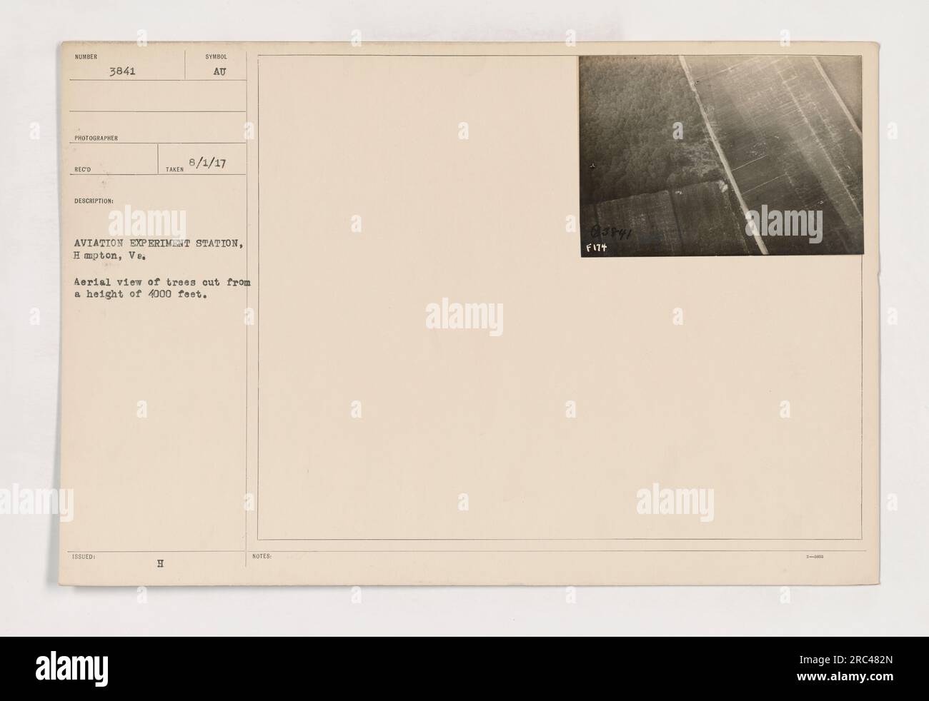 Aerial view of Aviation Experiment Station in Hampton, Virginia during ...