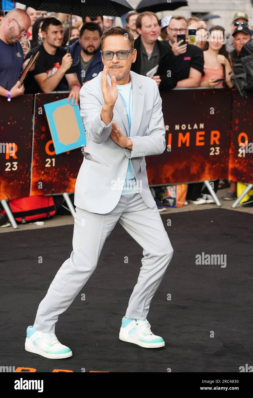 Robert Downey Jr. arrives for the photo call for Oppenheimer at ...