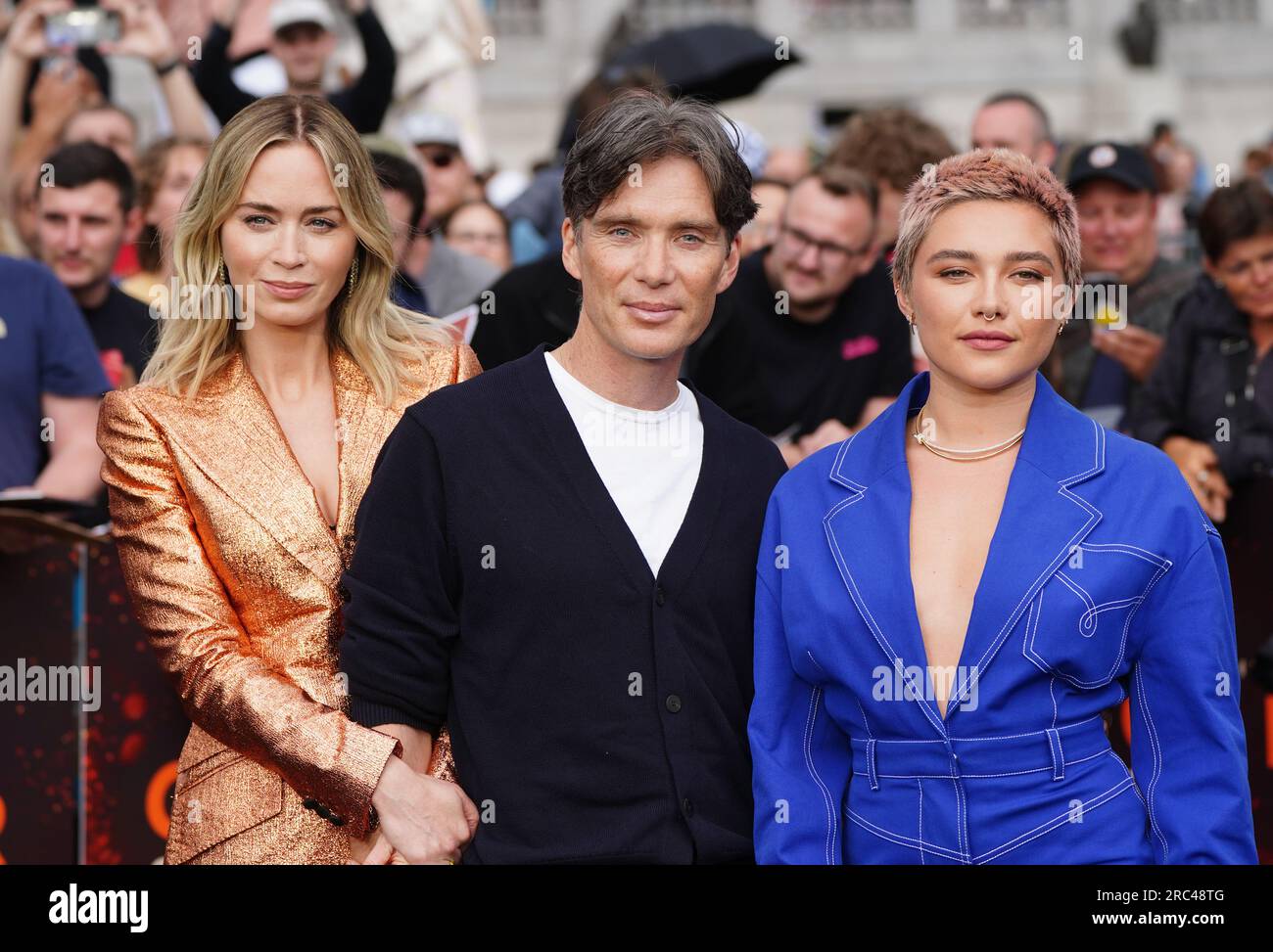 (left to right) Emily Blunt, Cillian Murphy and Florence Pugh, arrives ...