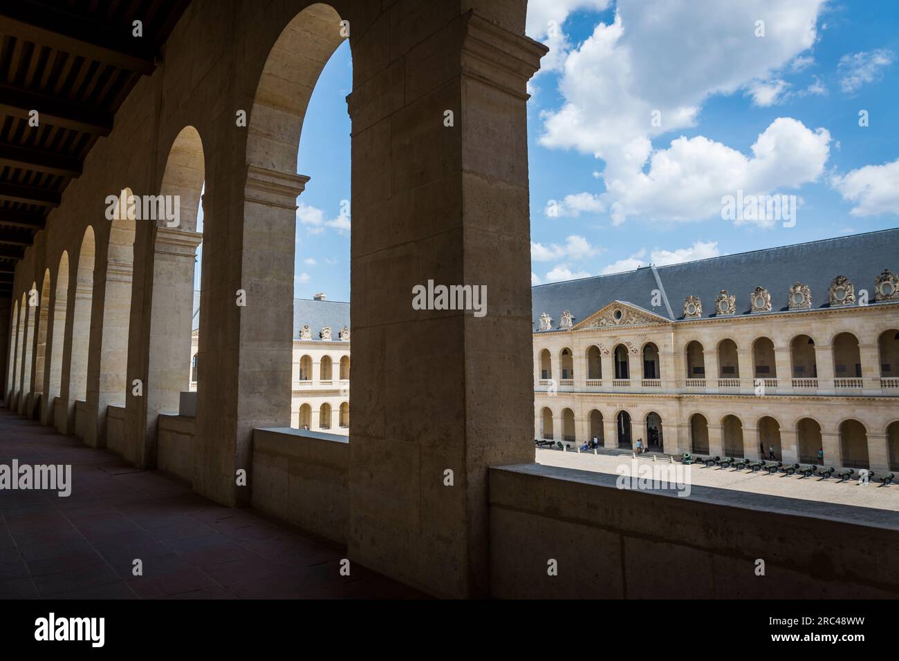 View of The main Courtyard from the upper gallery, the Army Museum, a ...