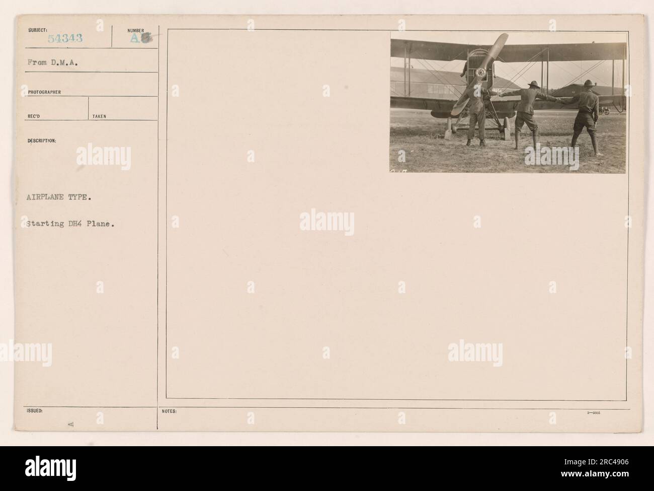 This photograph shows a DH4 plane, which was commonly used during World ...