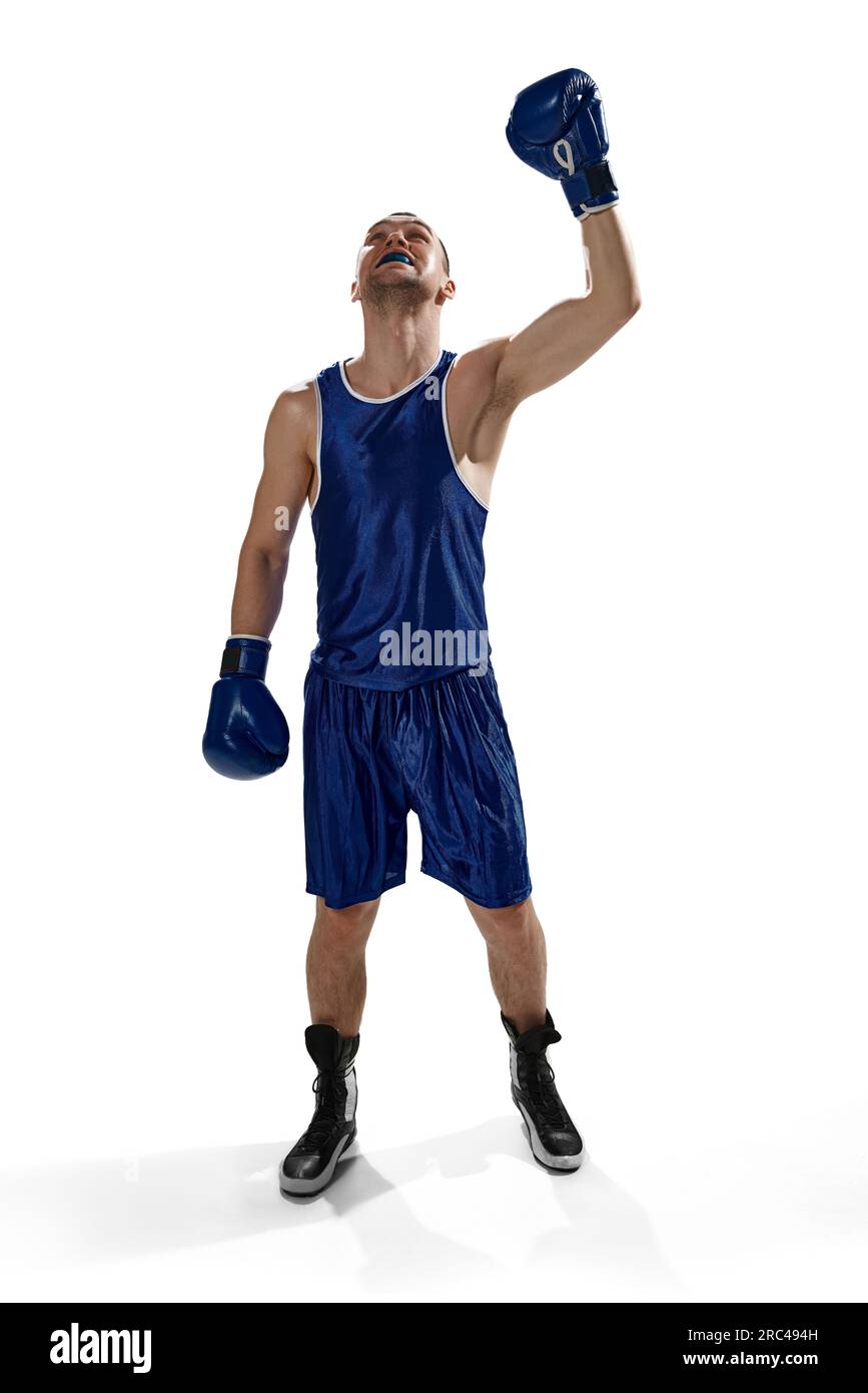 Muscular male boxer standing over hi-res stock photography and images ...