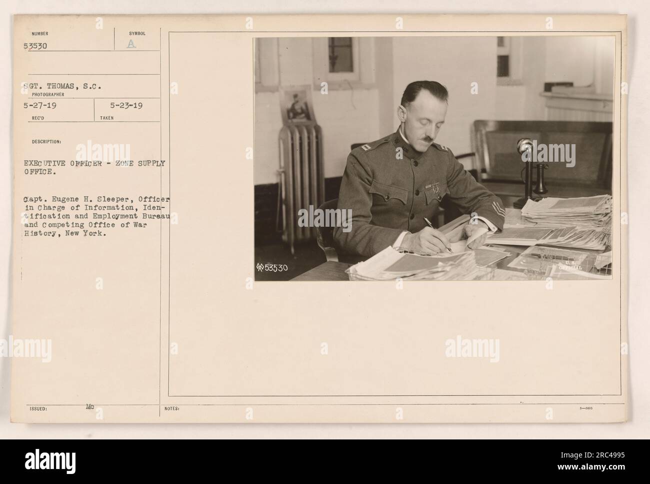 Captain Eugene H. Sleeper, the Executive Officer of the Zone Supply ...