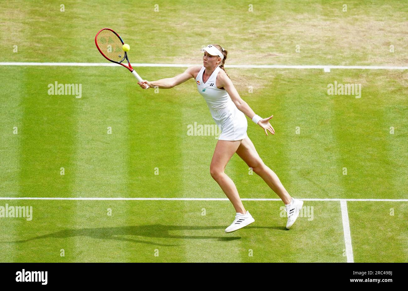 Elena Rybakina in action against Ons Jabeur during their ladies ...