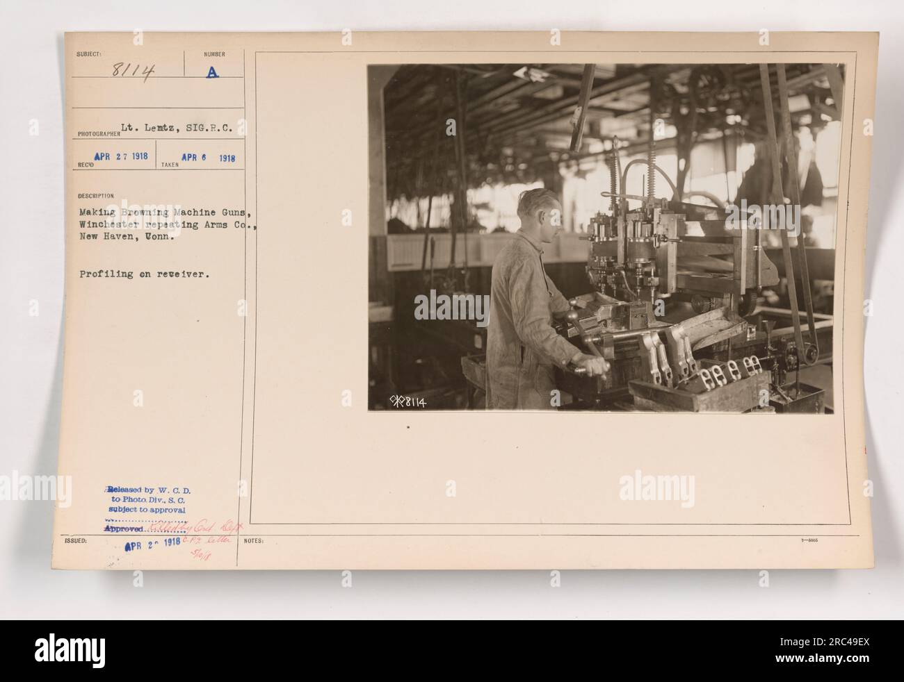 Soldier at the Winchester Repeating Arms Co. in New Haven, Conn ...