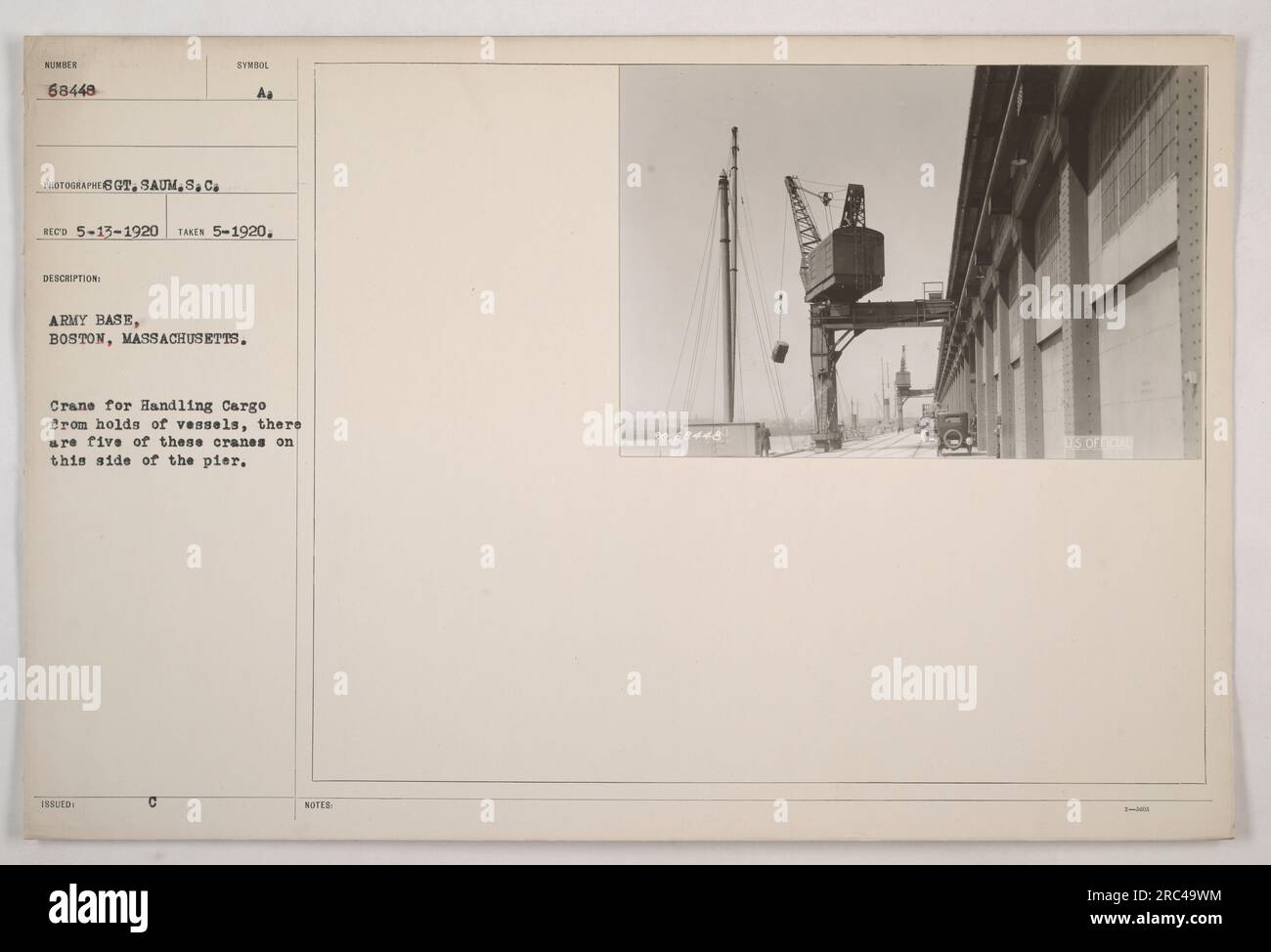 Army Base in Boston, Massachusetts. Crane used for handling cargo from ...