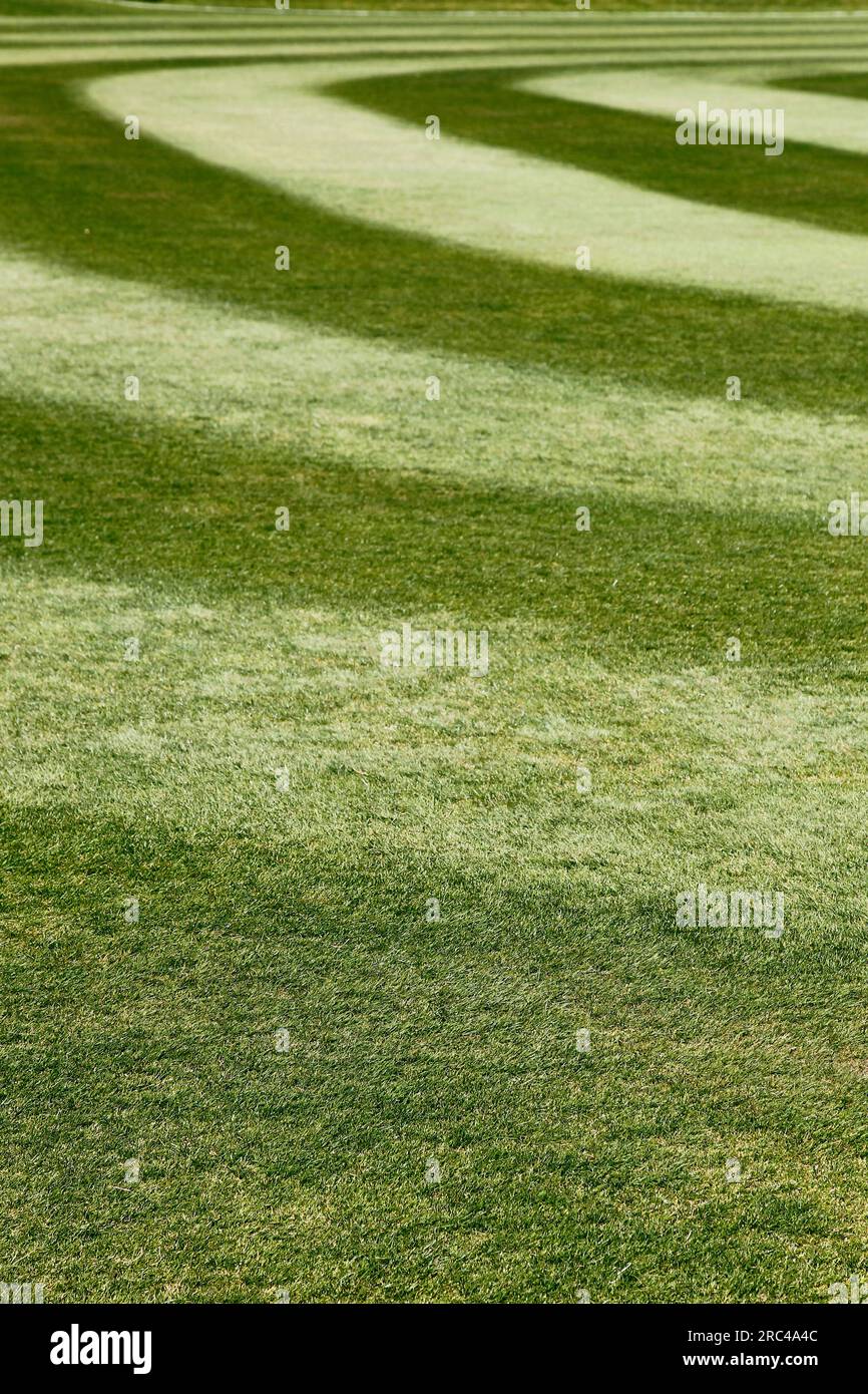 Plants, Gardens, Pattern of freshly mowed lawn. Grass Stock Photo - Alamy